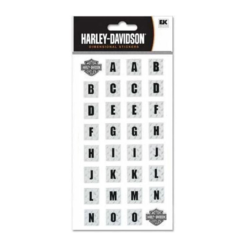 Harley Davidson Stickers - Silver Mylar Alphabet & Numbers - BumbleBee ...