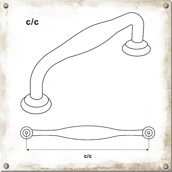 Tirador negro, Cajsa-Lisa c/c 96 mm - Nillas