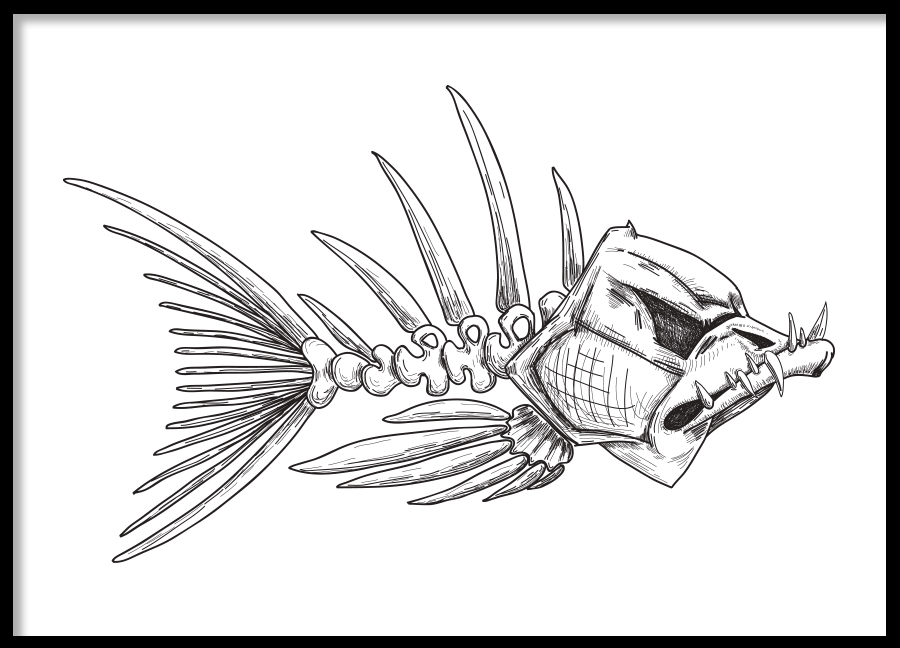 Poster - Fishbone - | Canvasbutik.se