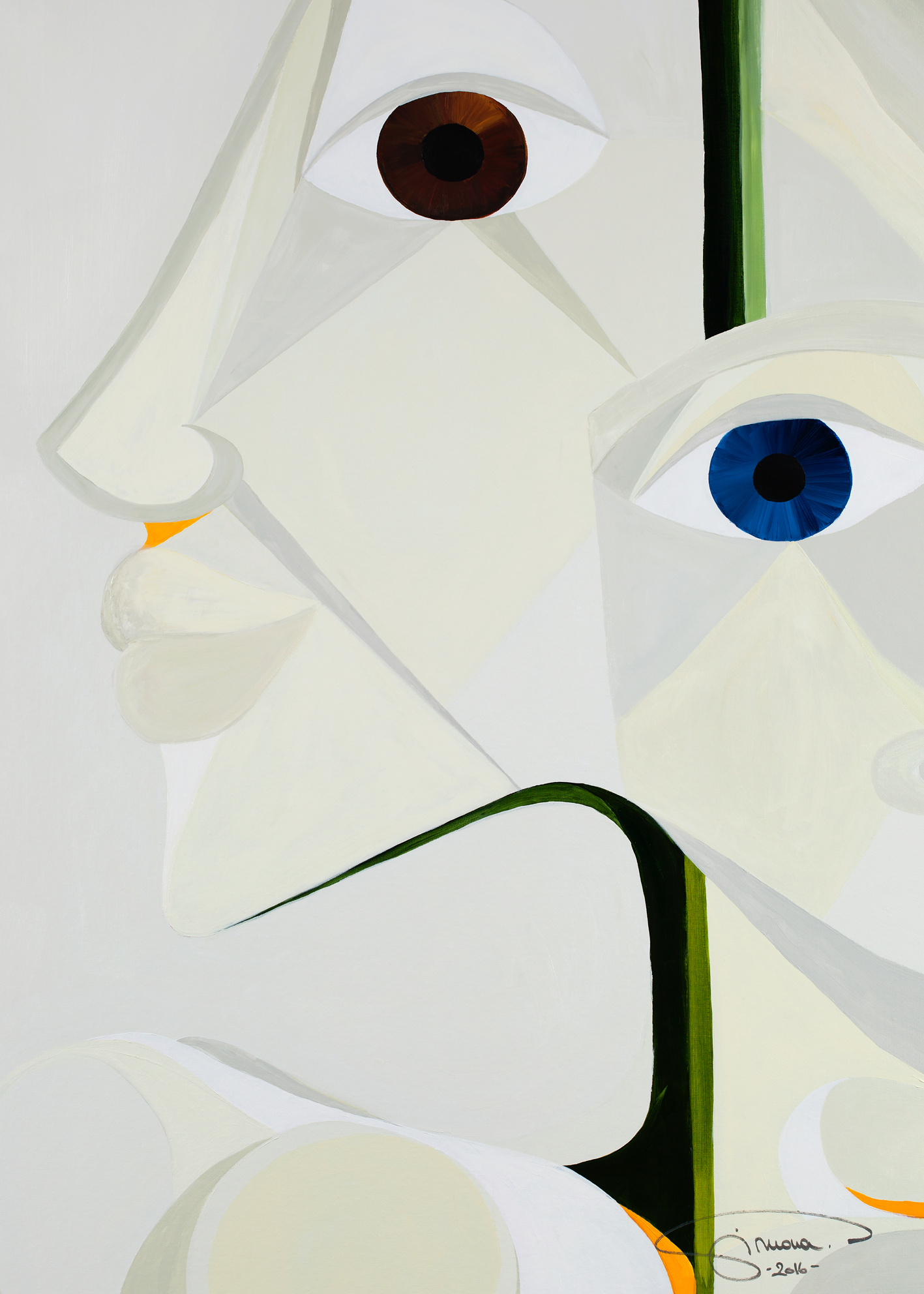 Wall Absorber - Contemporary Embrace - | Canvasbutik.com