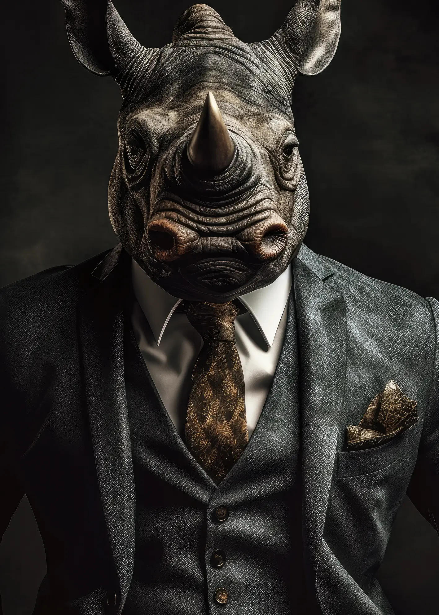 Ljuddämpande tavla - The Rhino Executive - | Canvasbutik.se