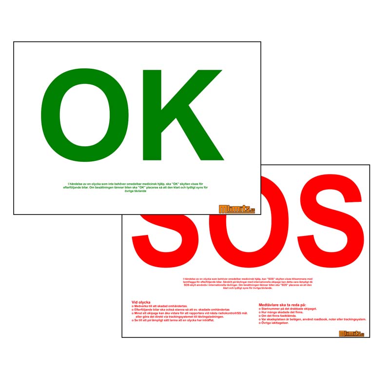 OK-skylt / SOS skylt - A3 storlek - - Mlimits