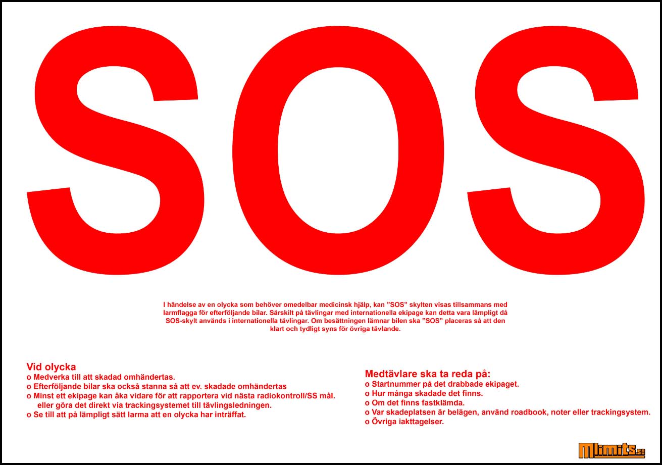 OK-skylt / SOS skylt - A3 storlek - - Mlimits