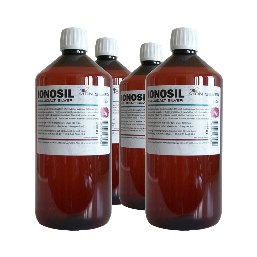 4 x Ionosil kolloidalt silver 1 Liter ION SILVER - MåBra Postorder