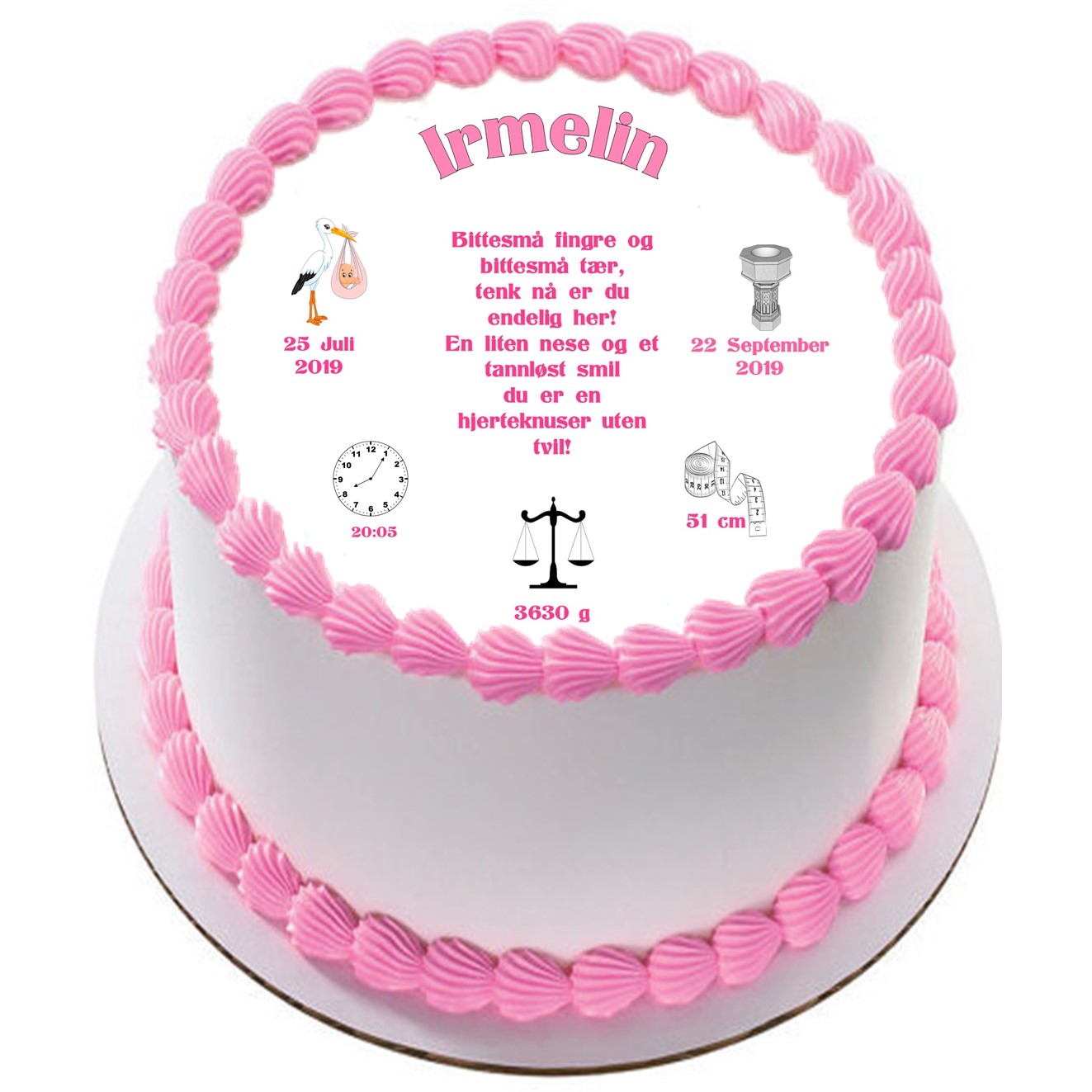 Kakebilde Dåp pike 10 R - Lille Krapylet