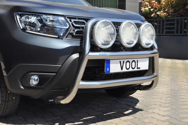 LARGE TRIO Bullbar [Black] - Dacia Duster 2018-2021 - Extraljuskungen.com