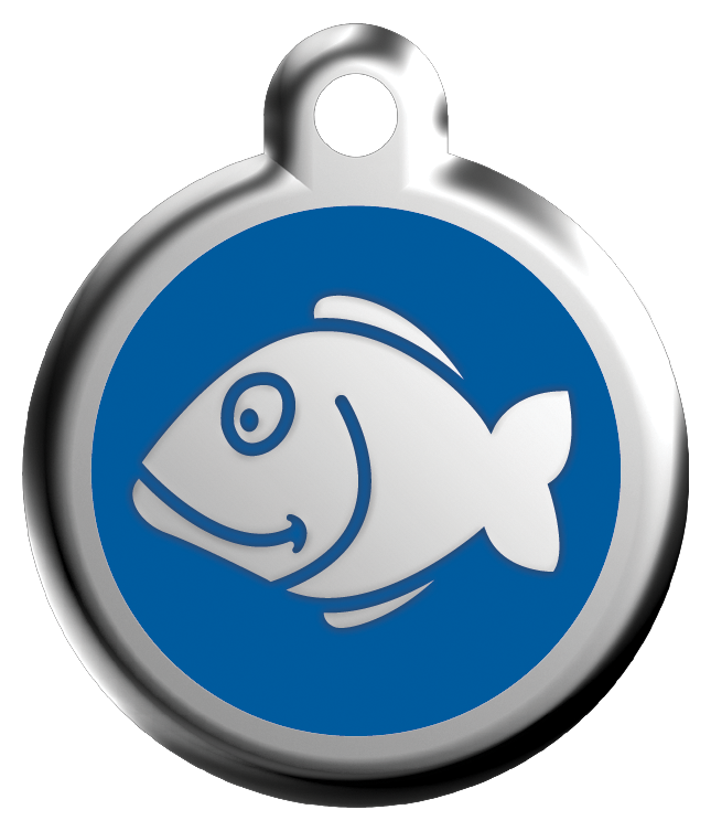 ID-bricka till katt ID-bricka till hund med kvalitets gravyr - Fisk