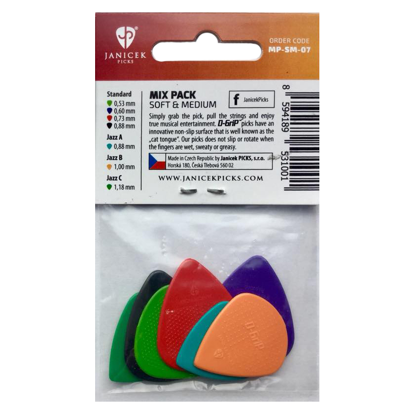 stringsnordic.se - D-GRIP MIX PACK Soft & Medium Picks (7-Picks)