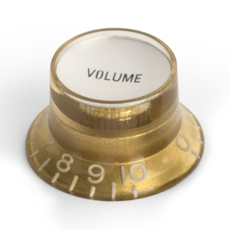 stringsnordic.com - Top Hat Bell Reflector Volume Knob, Gold (Inch size)