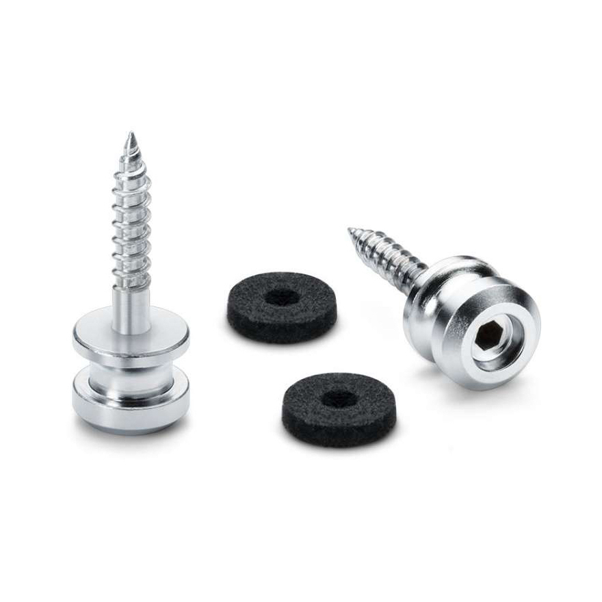 stringsnordic.com - Schaller S-Lock Strap Buttons Satin Chrome (2-Pack)