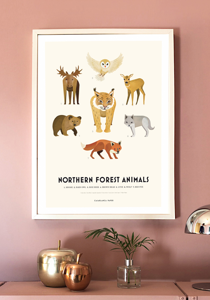 Poster, Casablanca Paper, Northern Forest Animals - Moderna Museet's Shop