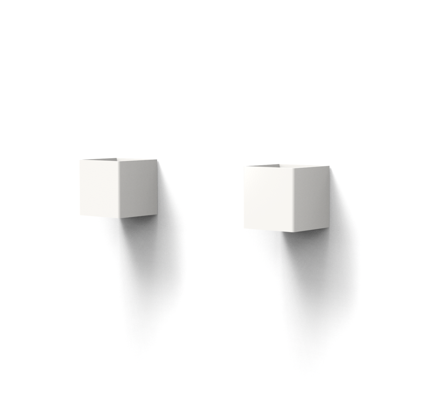 Square wall lamp in Aluminium Cubiq 100 White