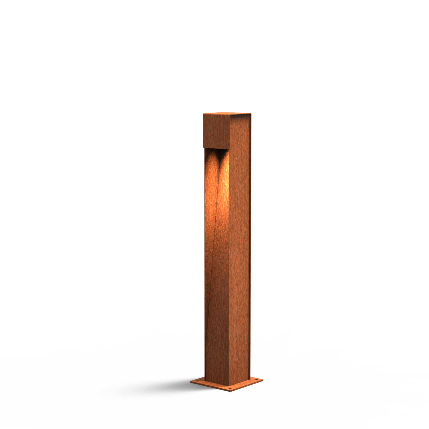 Robust Lighting fixture CORTEN STEEL PILLAR H800