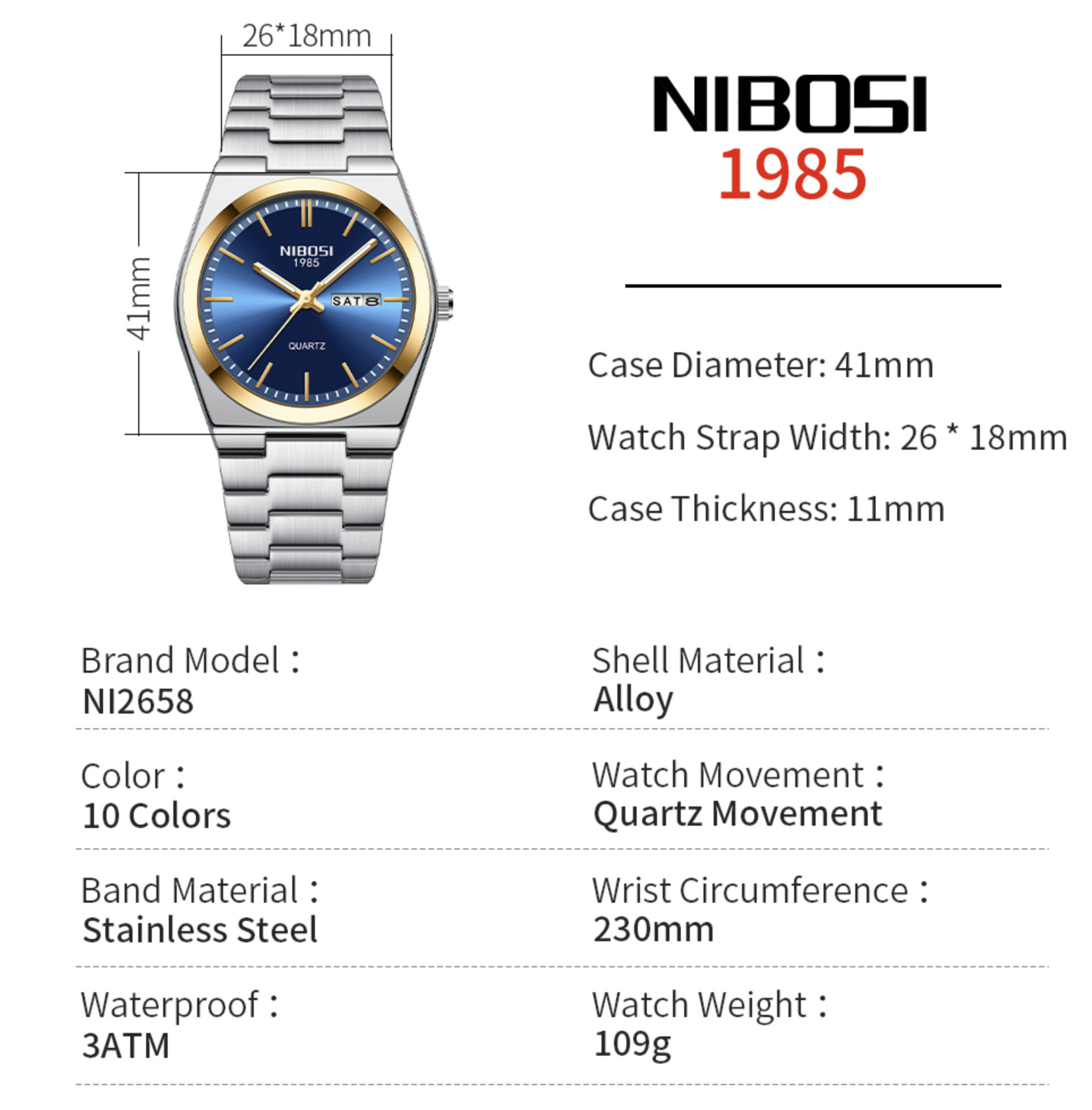 Nibosi Concord Steel Blue