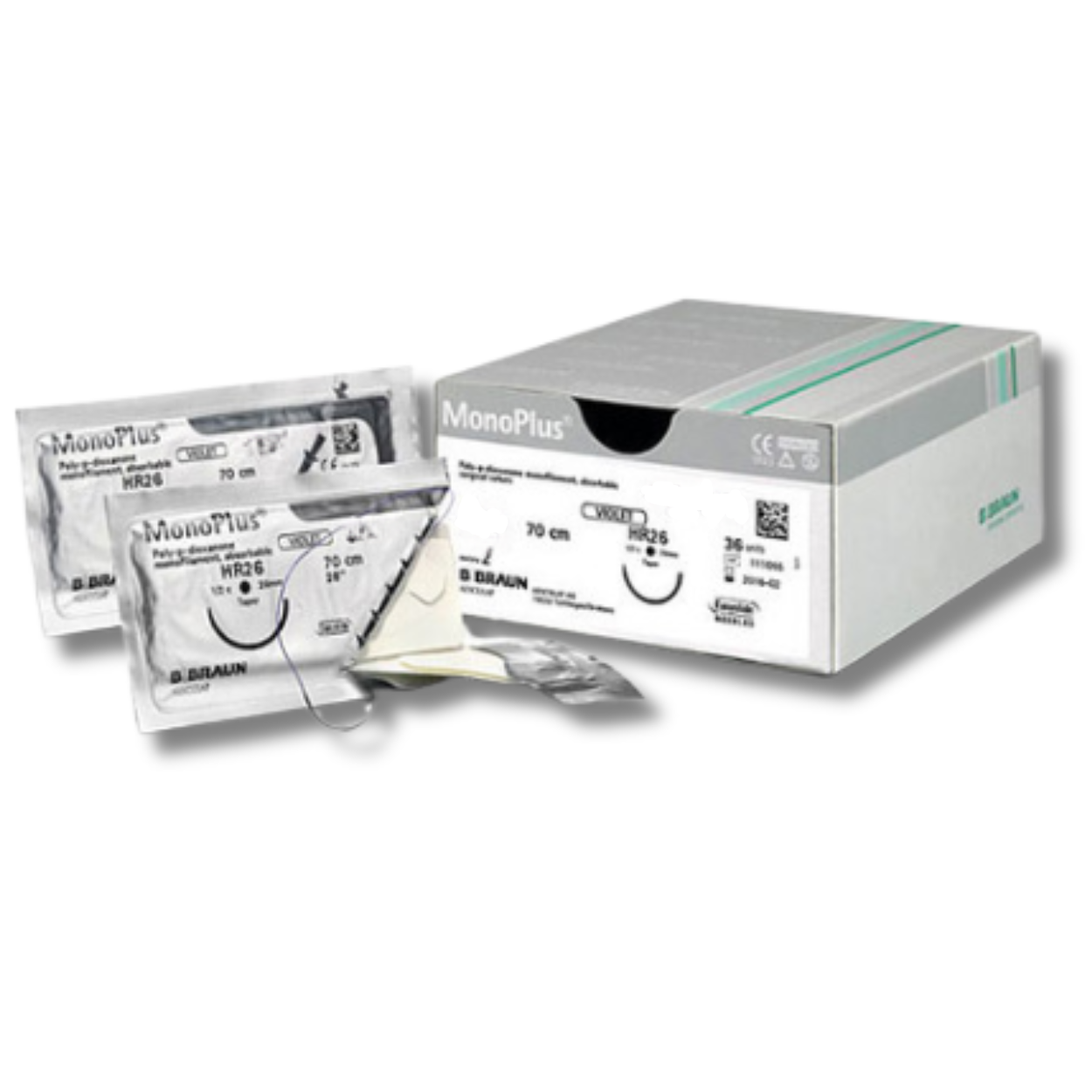 Monoplus suture 4-0 C2024536, 70CM DS19 needle (M), violet - Suture Online