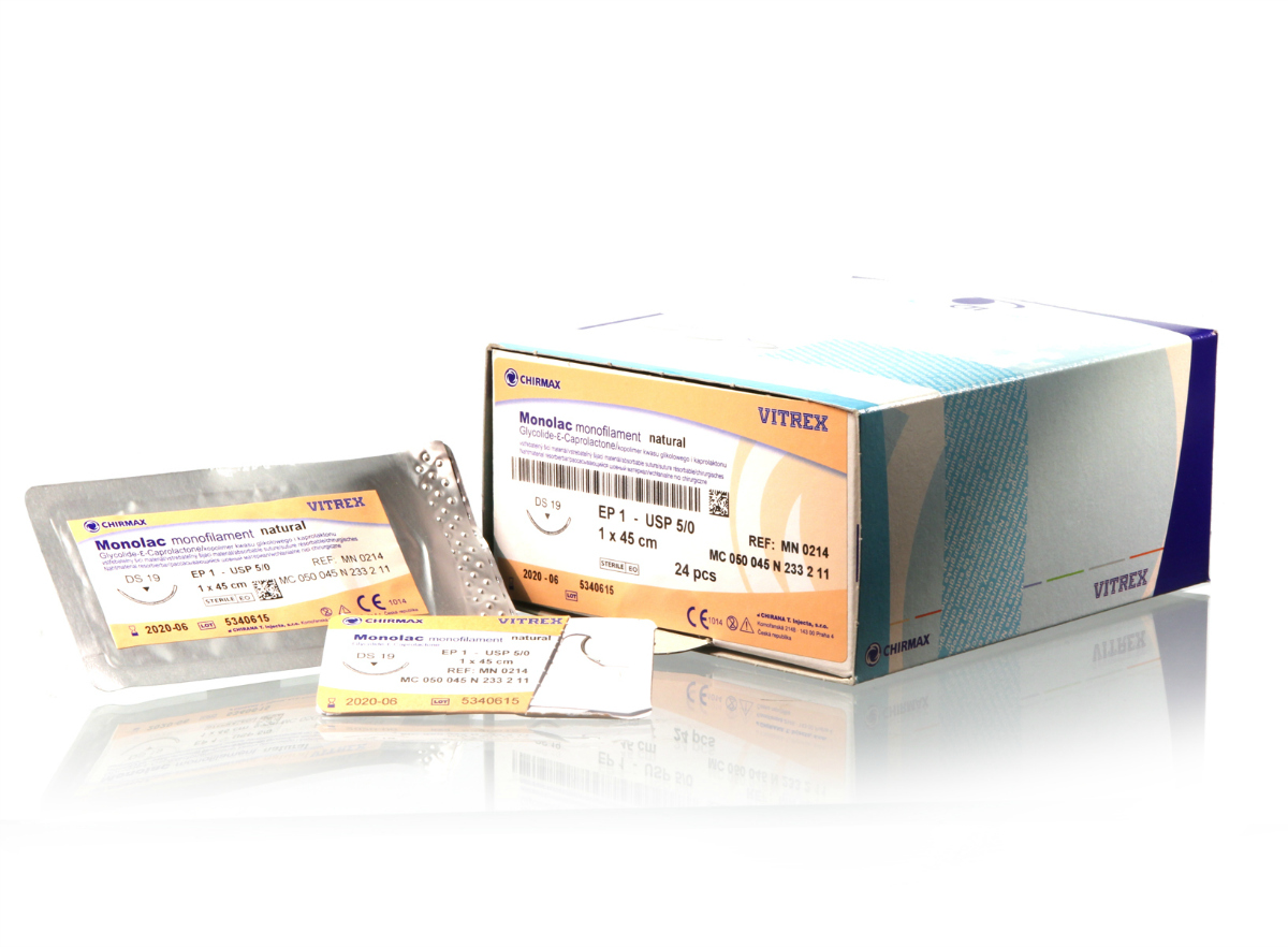 Monolac suture 4-0, DS 19 mm needle, 45 cm undyed - Suture Online Monolac suture 4-0, DS 19 mm needle, 45 cm undyed - Suture Online
