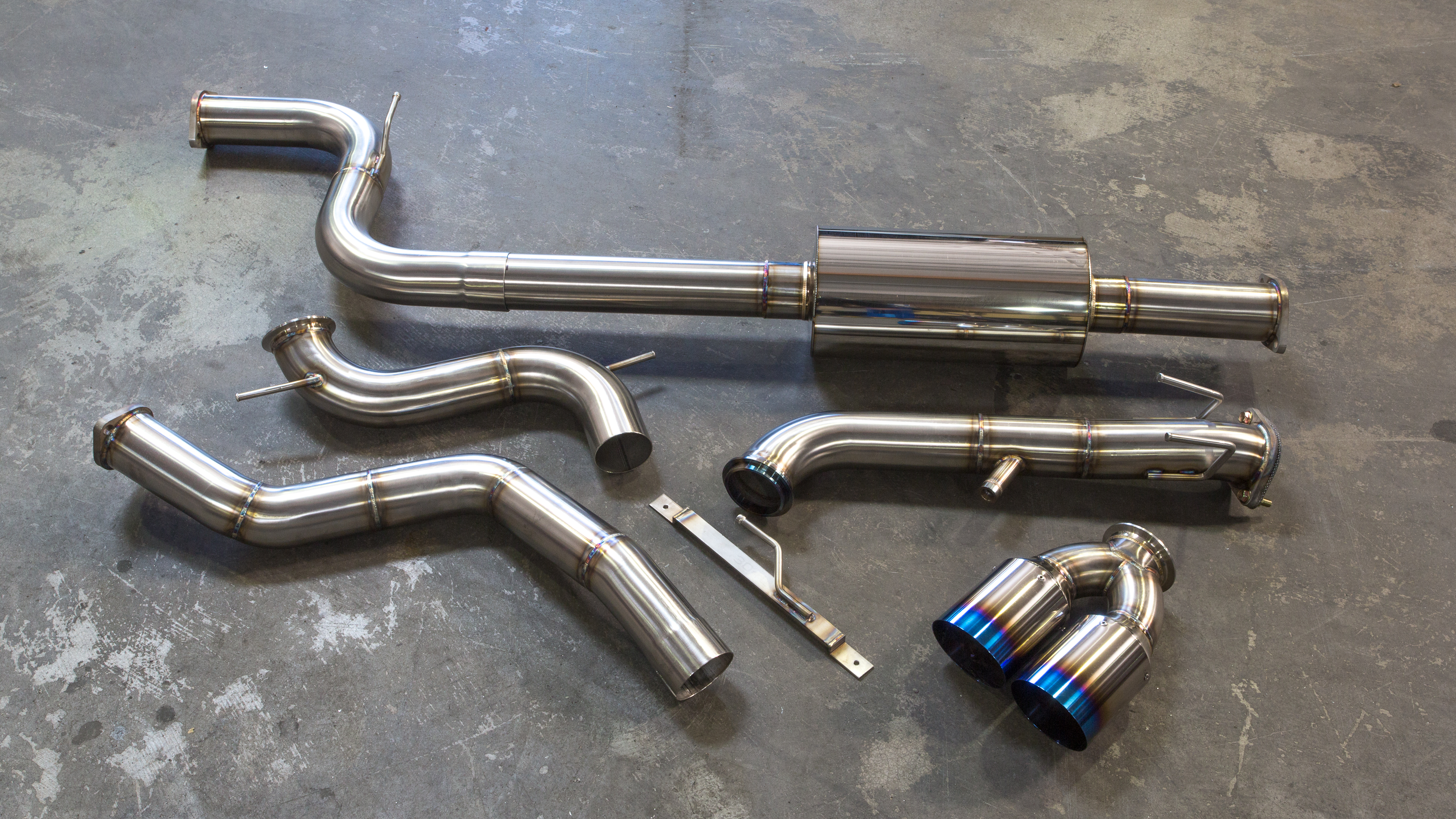 AGENCY POWER STAINLESS STEEL CATBACK EXHAUST WITH TITANIUM TIPS FORD ...