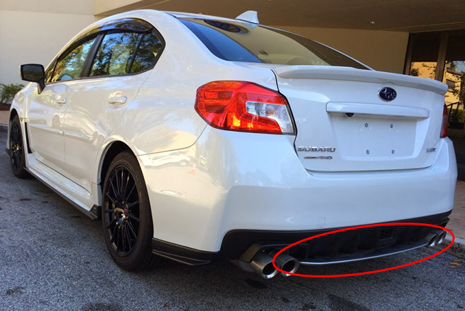SUBARU IMPREZA WRX 14+ STI STYLE REAR DIFFUSER ABS [SIX] - bluepower.se
