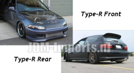 HONDA CIVIC 92-95 3D TYPE R FRONT & REAR LIPS [SIX] - bluepower.se