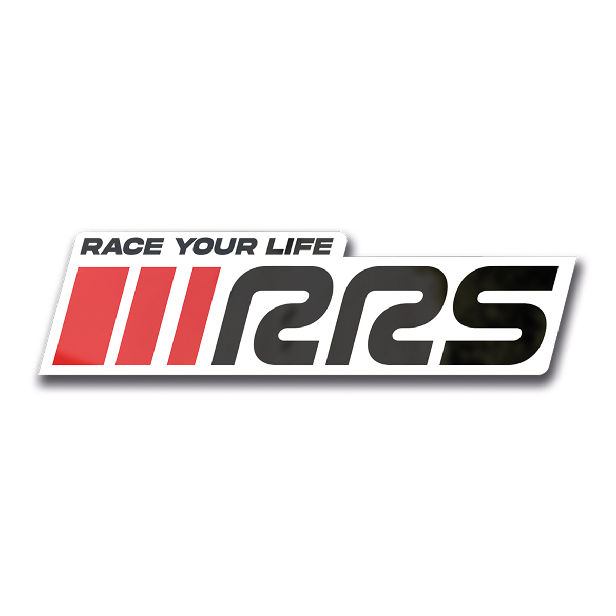 RRS RACE YOUR LIFE STICKER VIT LITEN - bluepower.se