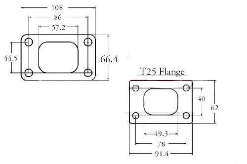 UNIVERSAL TURBO FLANGE ADAPTER T25/28 TO T3 - bluepower.se