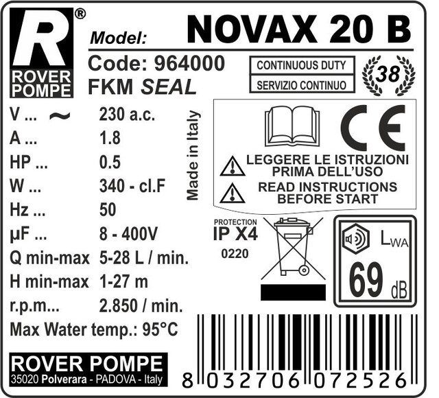Rover pump NOVAX 20-B - Martec