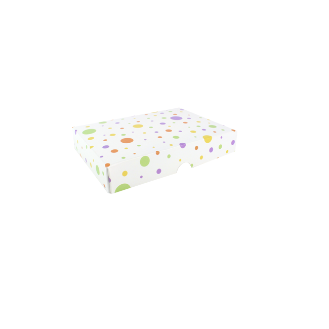 Lid for 12 piece chocolate box, spots & dots - Chocolate-packaging.com