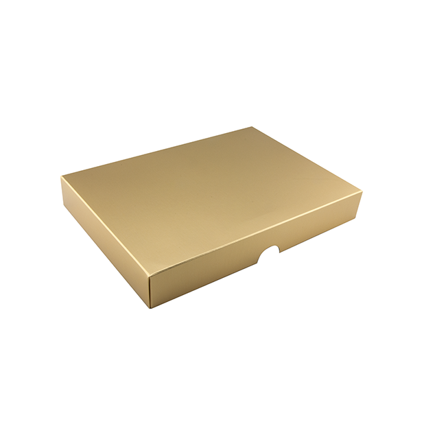 Lid for 24 piece chocolate box, matte gold - Chocolate-packaging.com