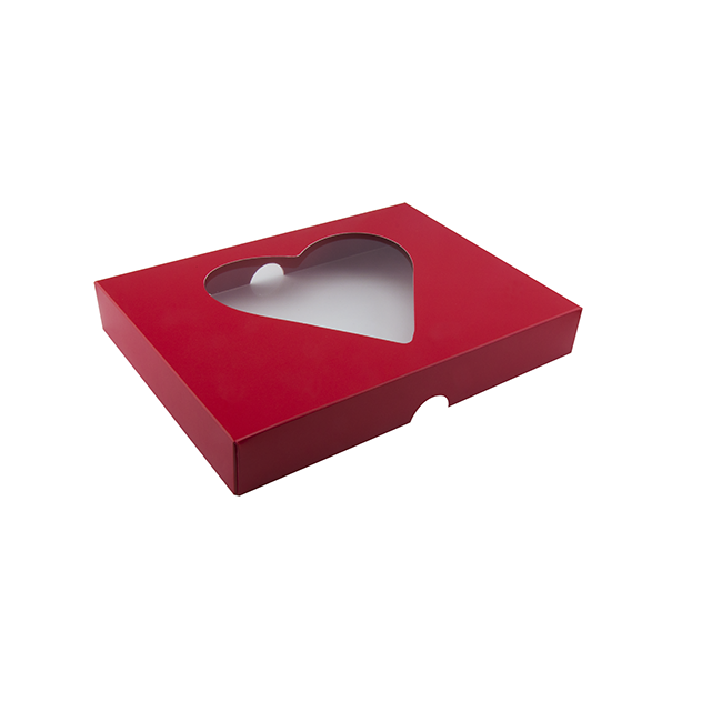Lid for 24 piece chocolate box, red heart - Chocolate-packaging.com