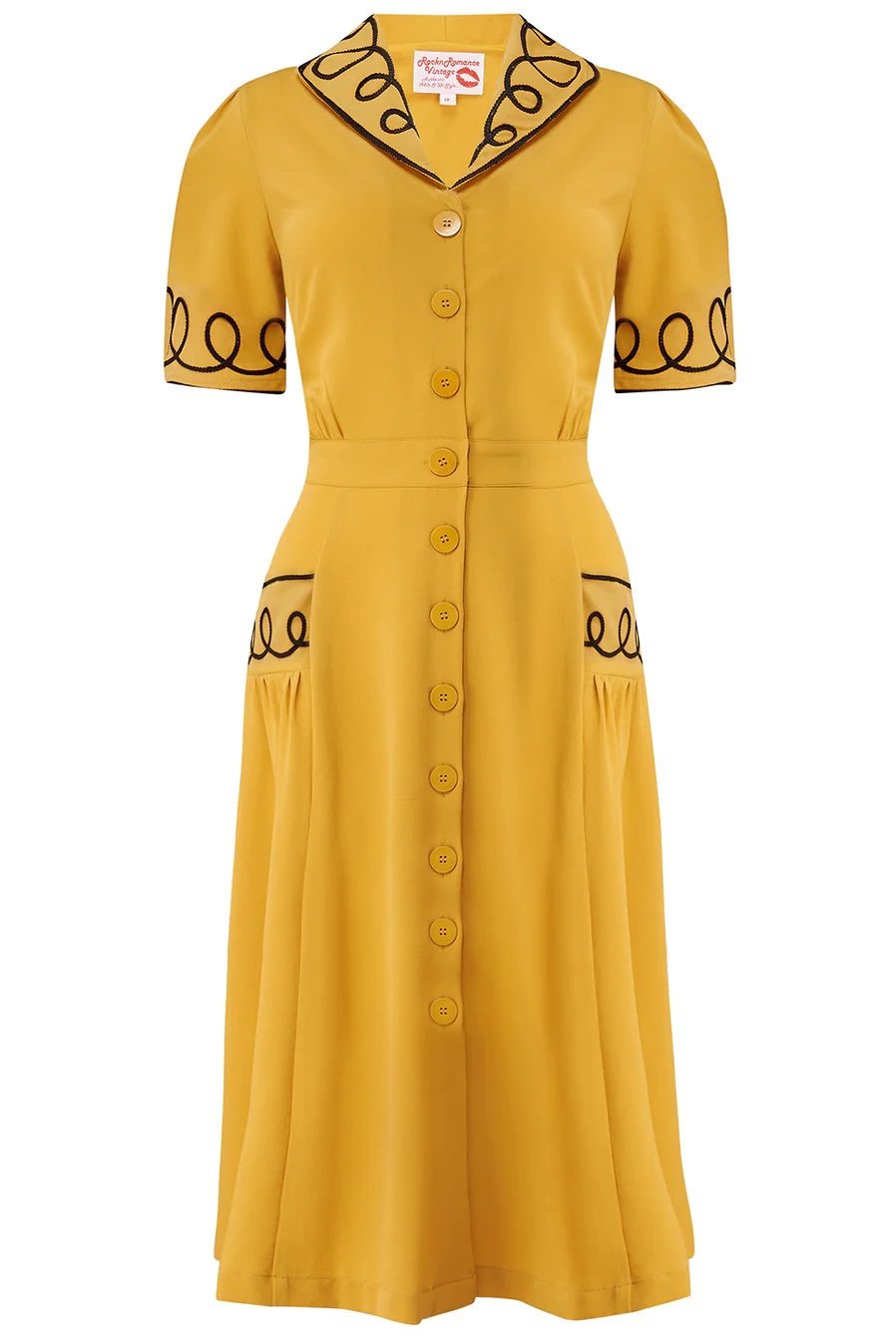Rock N Romance - Loopy-Lou Mustard & Black Dress - Johannas Rockabilly ...