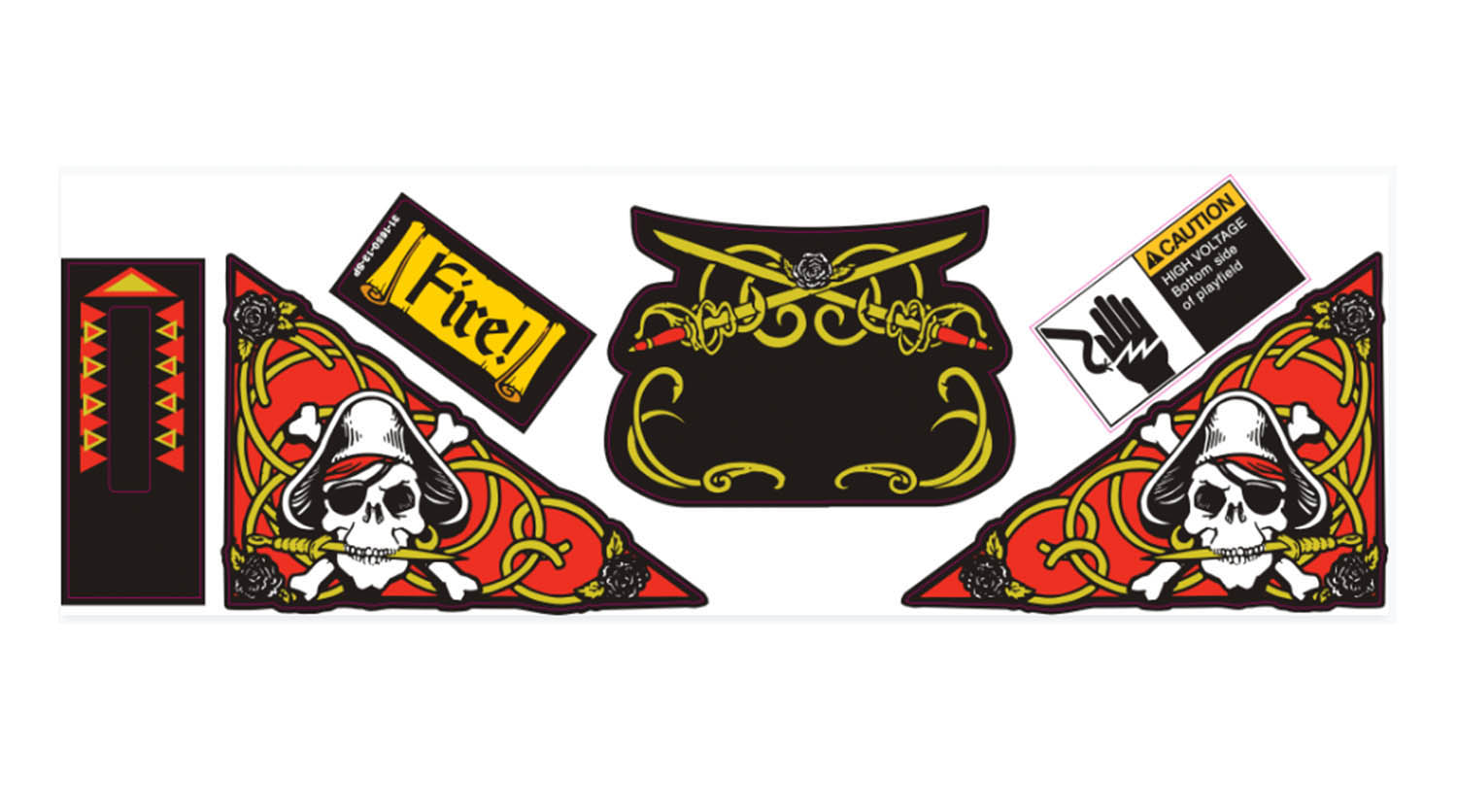 Black Rose Apron Decal Set - Free Play