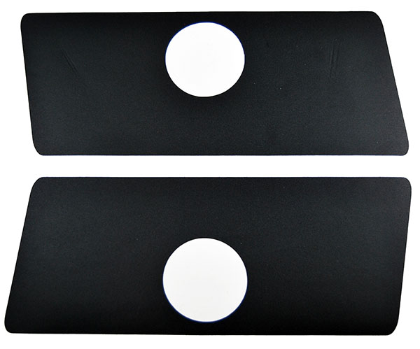 Flipper Button Cabinet Protectors - Black with hole (pair) - Free Play