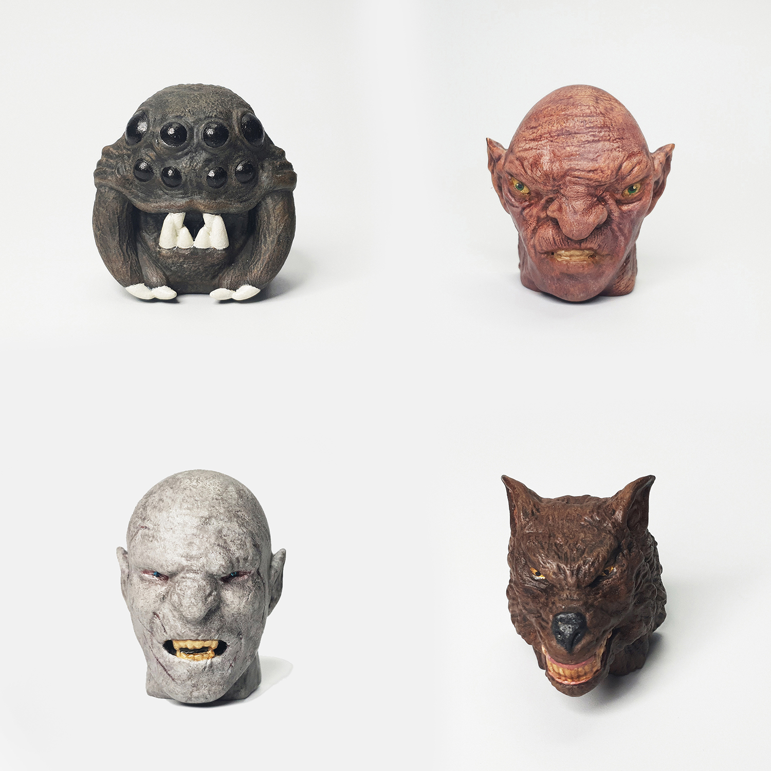 Hobbit Beast Set - Sculpted Pop Up Heads – Set of 4 - Free Play
