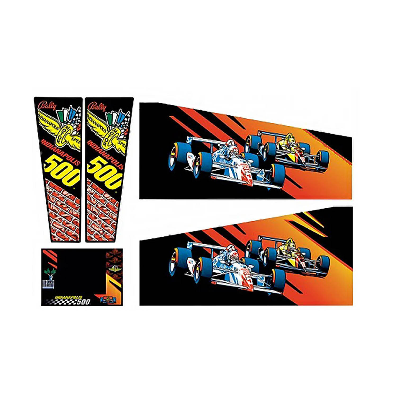 Indy 500 - Cabinet Decals - Free Play