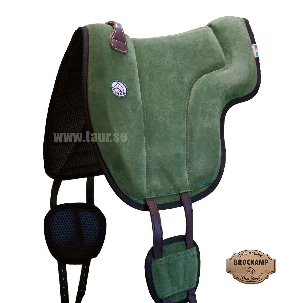 Brockamp Special - Ridpad / Barbackasadel i mocka (skogsgrön) - www.taur.se