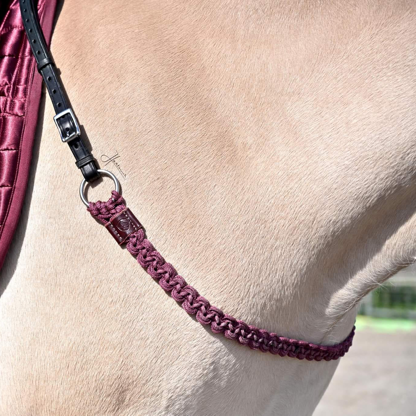 Halsring / cordeo Edix© Aisha, burgundy - www.taur.se