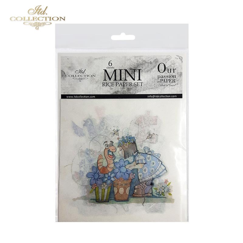 Set med 6st mini rispapper (olika motiv) RSM013 - Erikslunds Decoupage