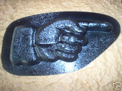 Gjutform pekande hand budskap - Tant Gräddelin