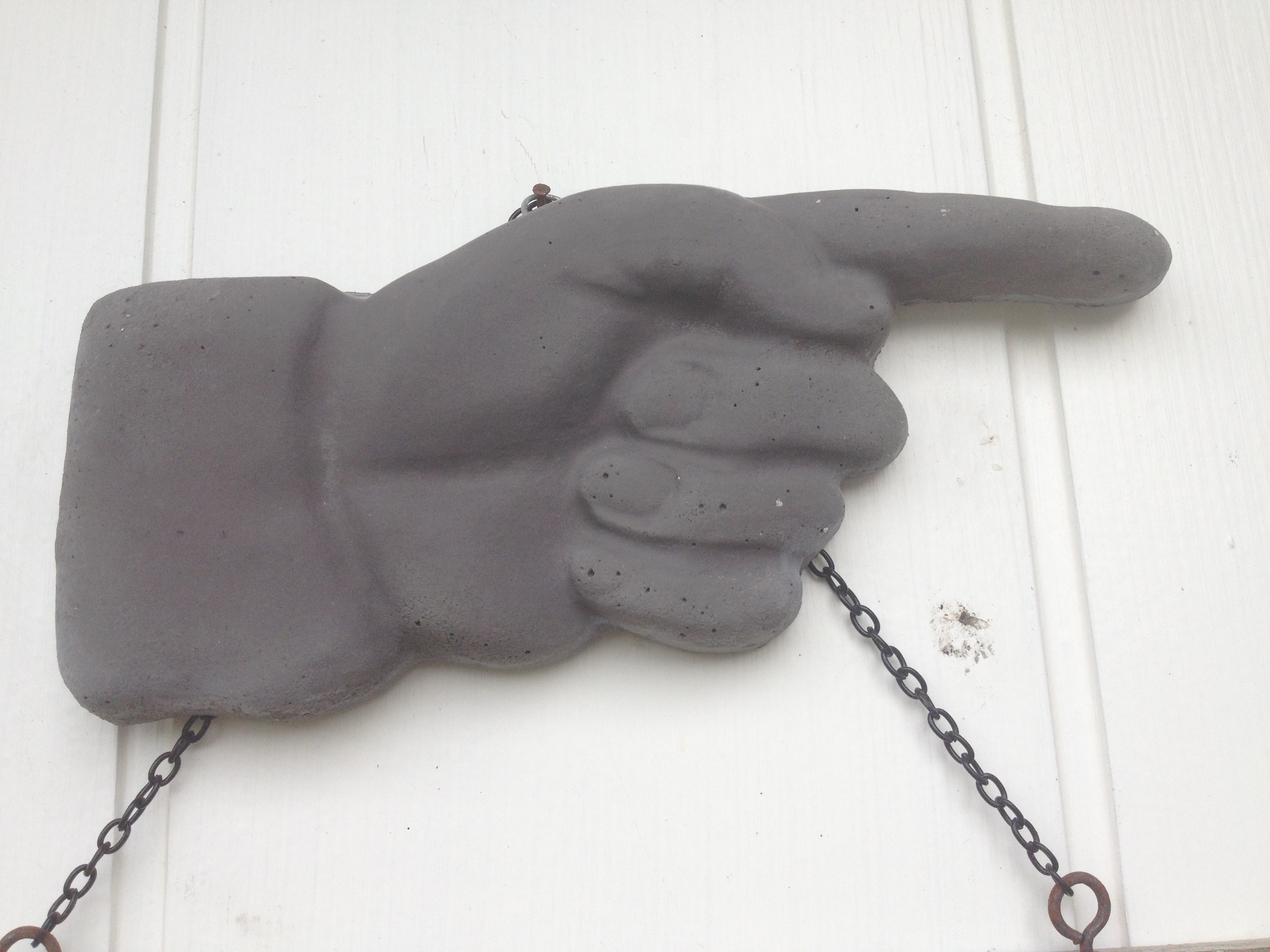 Gjutform pekande hand budskap - Tant Gräddelin