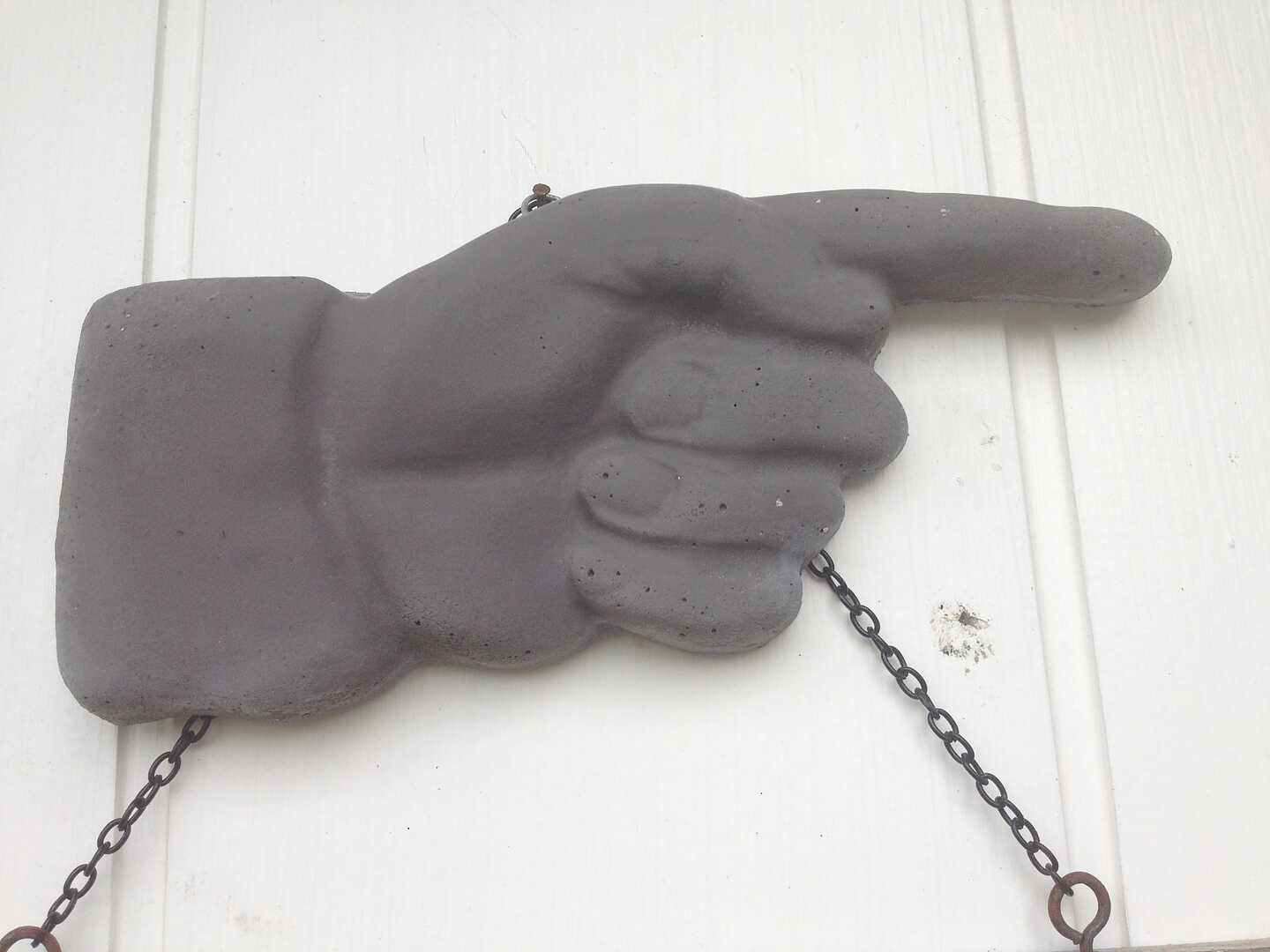 Gjutform pekande hand budskap - Tant Gräddelin