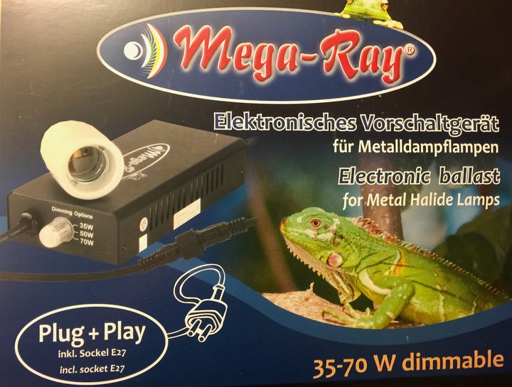 Sköldpaddsgrejer - Mega-Ray UV-Wide-Beam HID 50 W med multi-ballast och ...