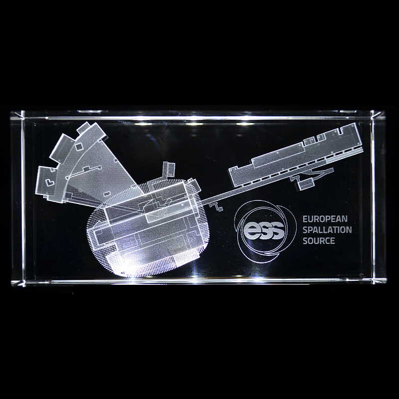 3D Crystal Rektangular Block 20x20x8 cm - Sweden Crystal Design