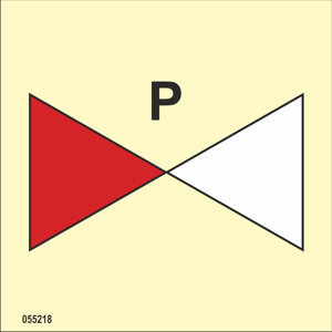 ISO 17631 Fire Control-skylt "Powder section valve (P)"- IMPA 33.6817 ...