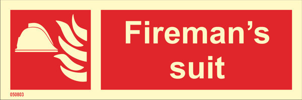 Brandskylt "Fireman's suit" - IMPA 33.6158 - Bövik Marin AB