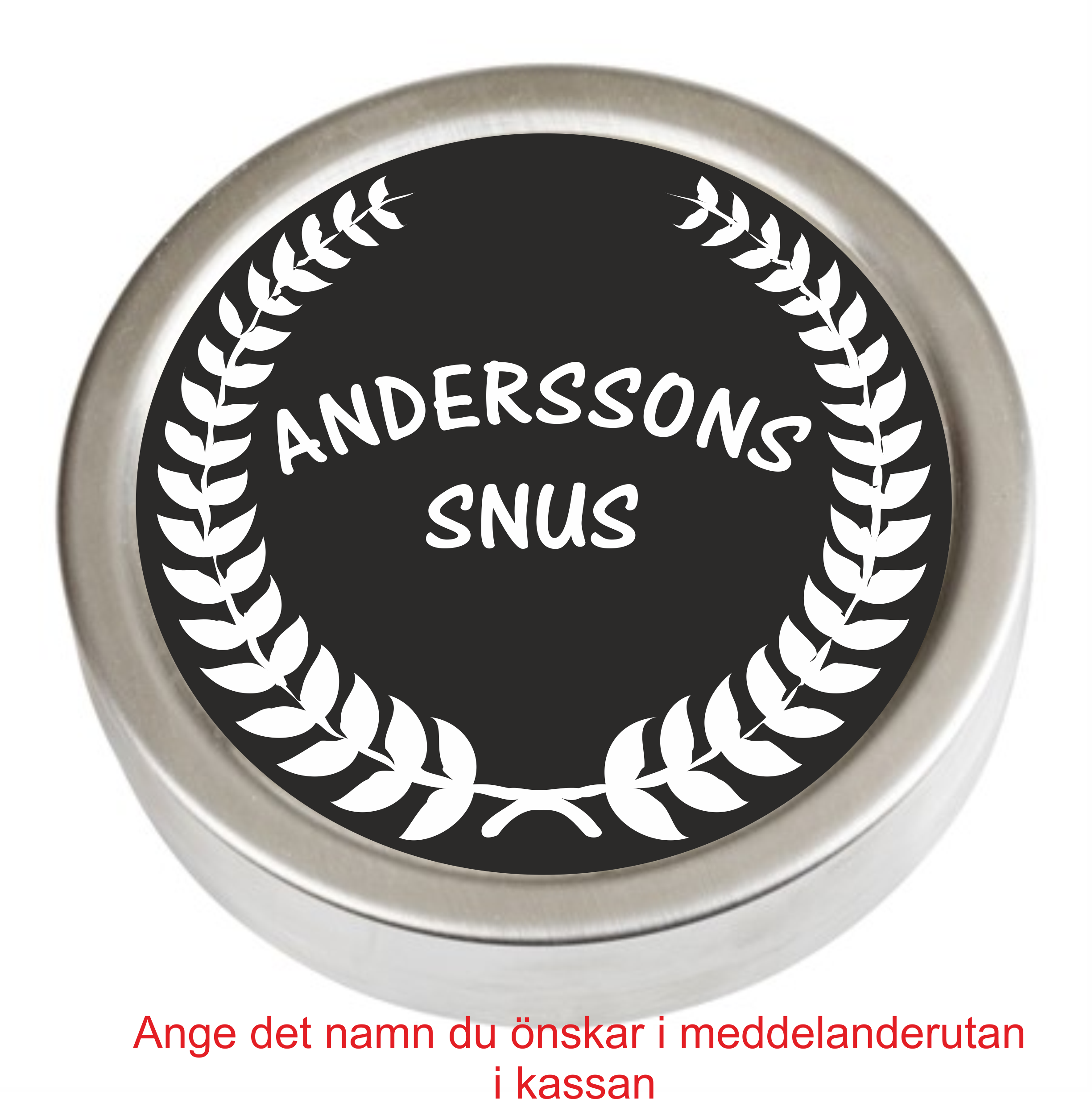 Snusdosa EGET NAMN - lillapresentboden