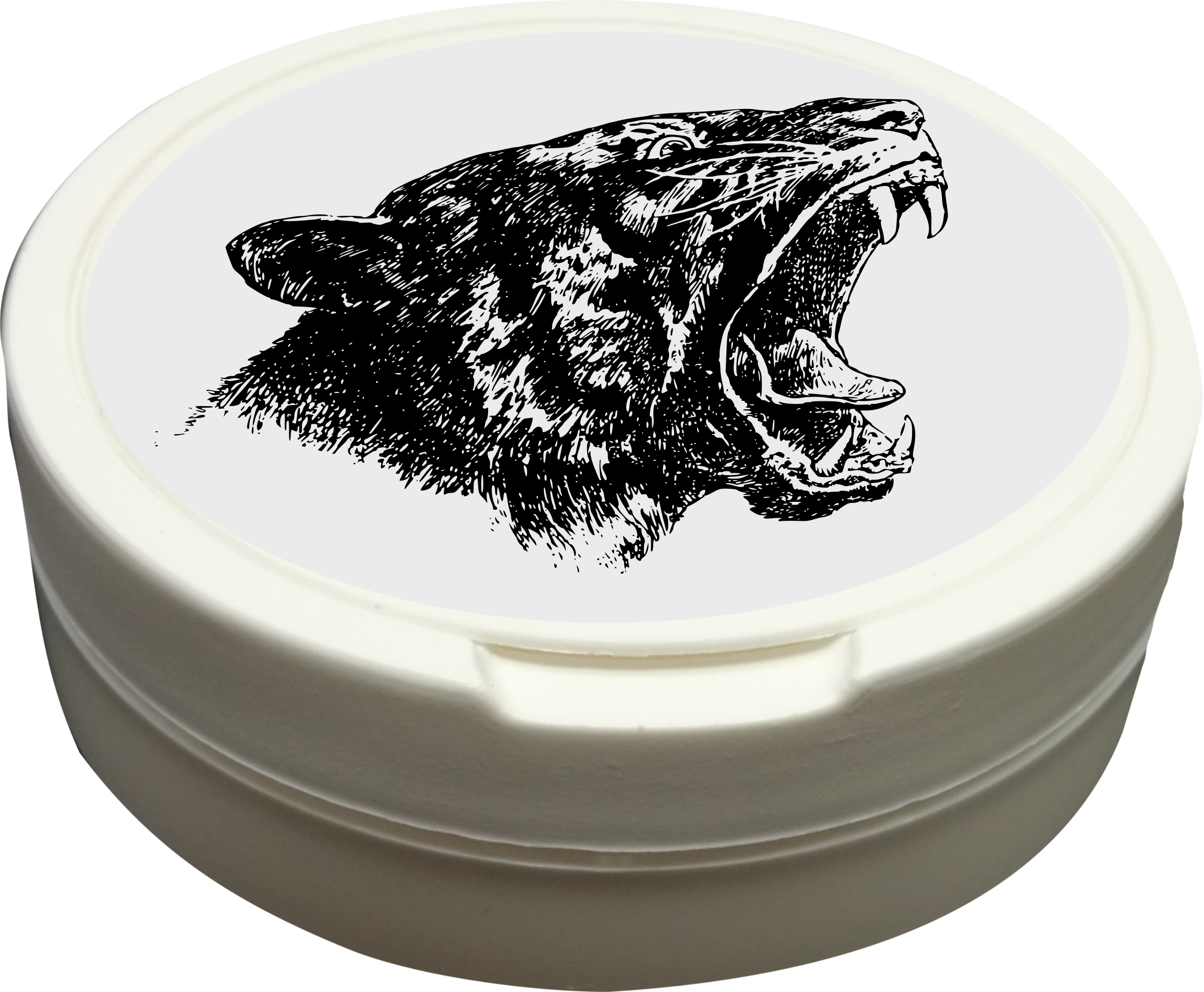 Snusdosa för portionssnus med dubbellock 3 i 1 Panterhuvud ...