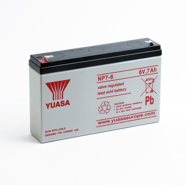 YUASA NP7-6 6 VOLT 10 AH AGM BATTERY - VoltPower