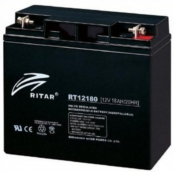 Ritar RT12180-F13 12 VOLT 18 AH AGM BATTERI - VoltPower
