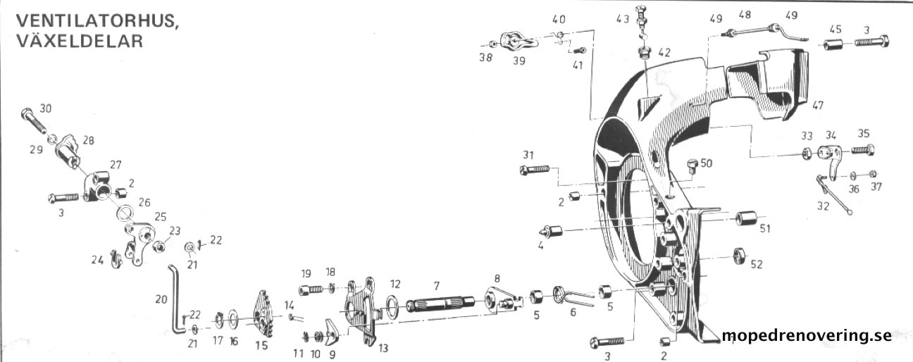 Gear change arm 3 speed Sachs - Mopedrenovering