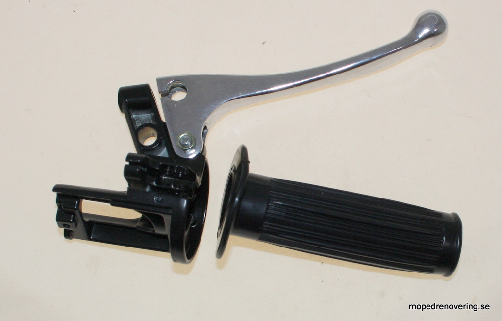 Kopplingshandtag svart, massiv alu arm med kula. - Mopedrenovering